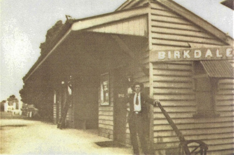 Photograph of Birkdale Railway Station, 1924, with the Station Master ...