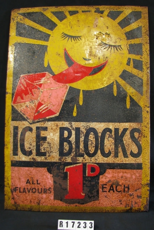 Metal sign - advertising ice blocks; R17233 | eHive