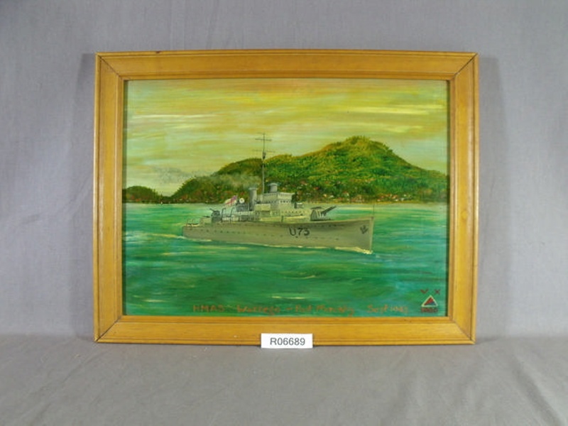 Painting, oil - HMAS Warrego (II); N. WILLS; 1980; R06689 | eHive