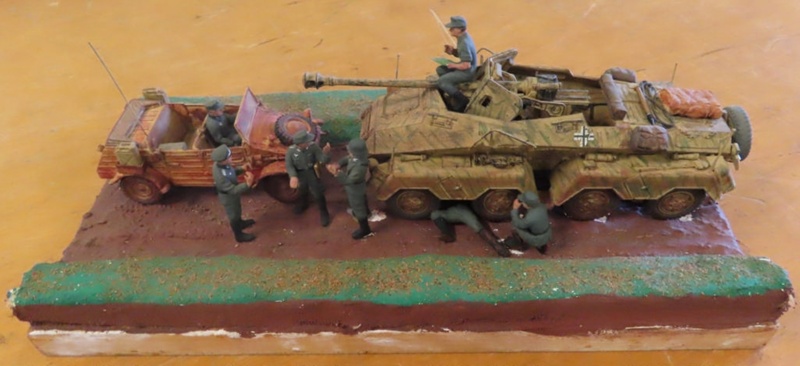 World War II model vignette, German soldiers and vehicles; Peter ...
