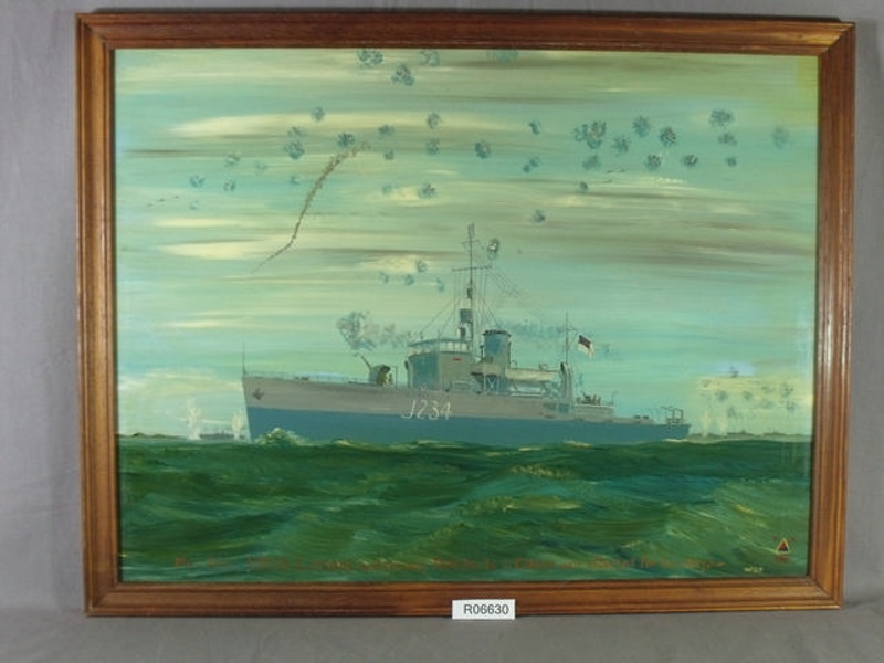 Painting, oil - HMAS Latrobe ; N. WILLS; 1981; R06630 | eHive