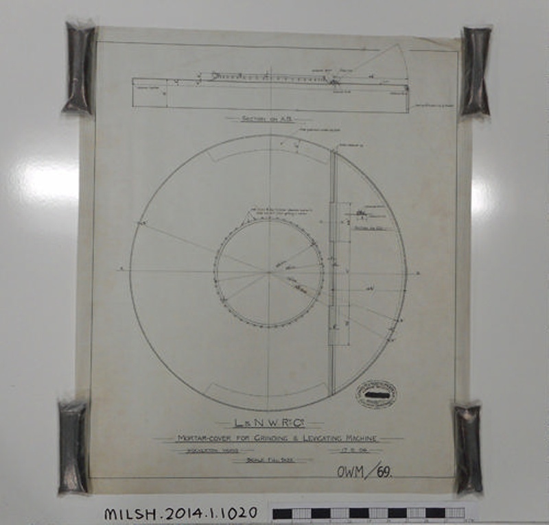 L. & N.W.RY.CO. MORTAR COVER FOR GRINDING & LEVIGATING MACHINE ...