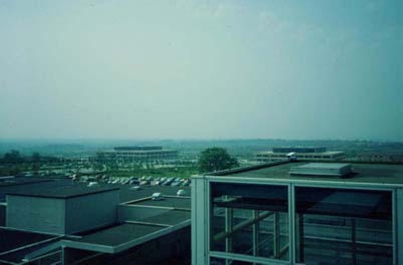 Central MK Shopping Centre Architecture [View across CMK rooftops and ...
