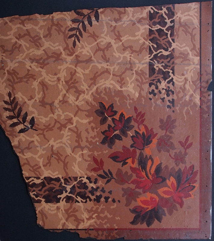 Felt base carpet square; c. 1920 - 1950; TD.2013.0184 | eHive