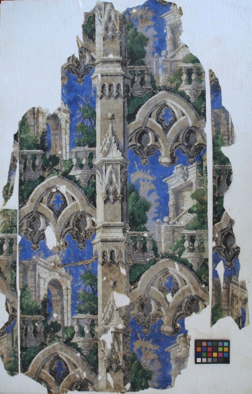 Gothic Revival wallpaper; c. 1860; SMCW.2021.0073 | eHive