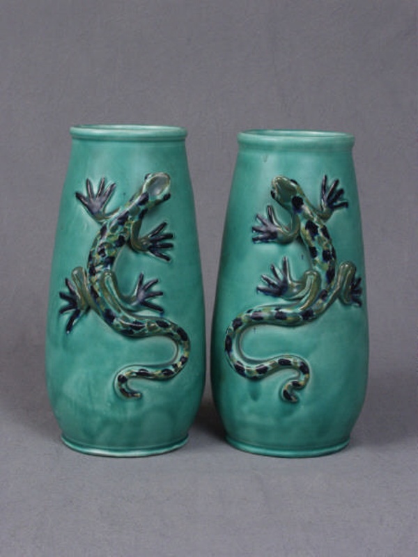 Pair of lizard vases (model 394) c 1930; 1930; 1991 | eHive
