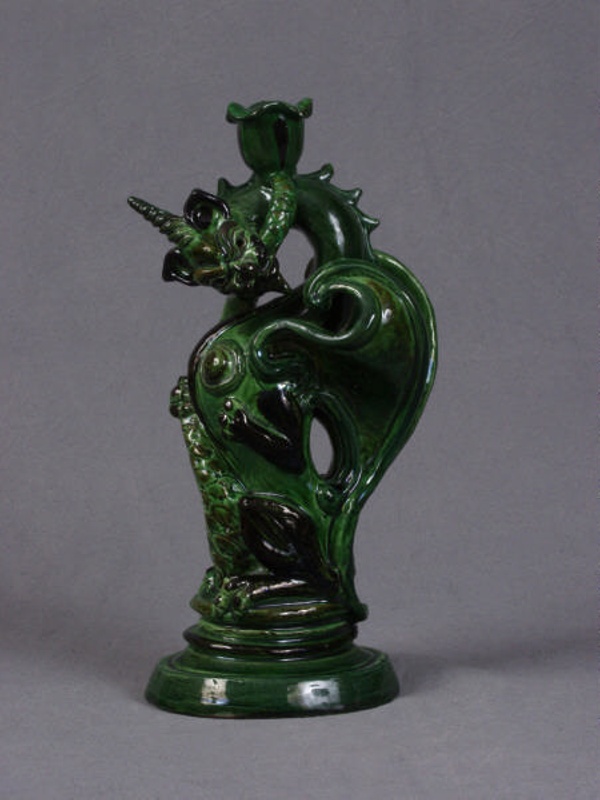 Dragon candlestick; C H Brannam Ltd; 2004 | eHive