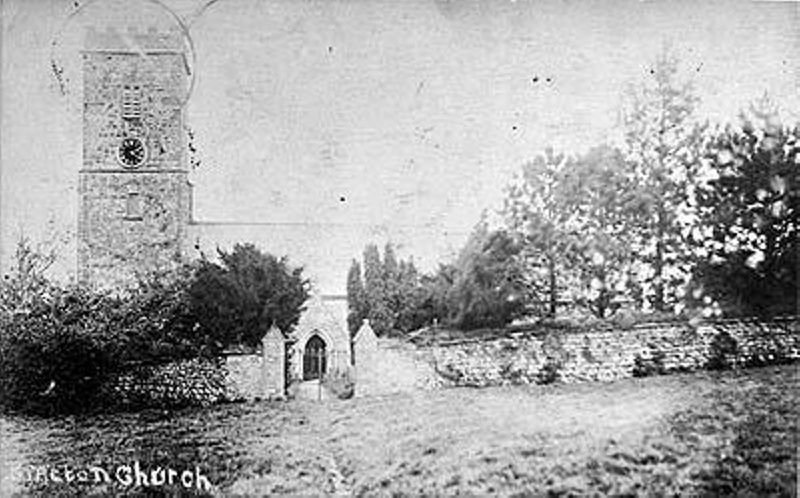 Bratton Fleming Church showing village green in foreground; 1900; 6 | eHive
