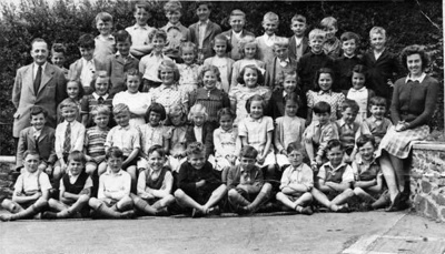 Bratton Fleming School, 1951 : with teachers, Samuel Bentham and Betty ...