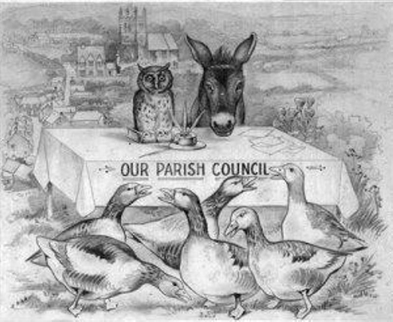 Parracombe: Parish council cartoon; 1920-1939; 3-0 | eHive