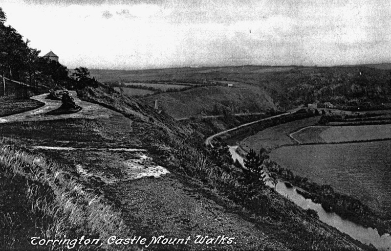 Postcard of Torrington Commons with the Castle Mount Walks; Y.J ...