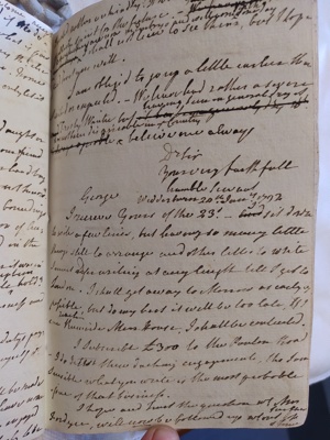 Letter Book, Patrick Home to George Home 24 January 1792 Will set out ...