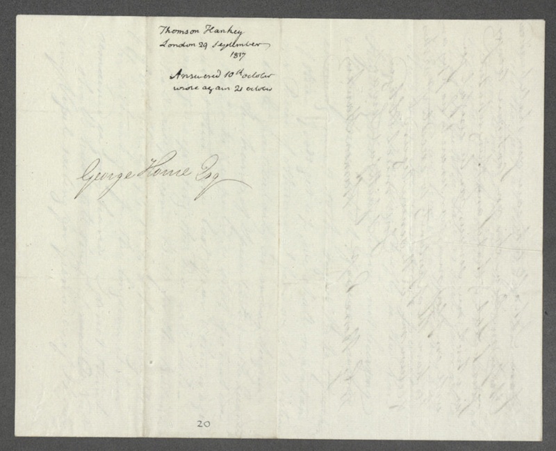29 September 1817 Thomson Hankey to George Home 47 hhds and 2 tierces ...
