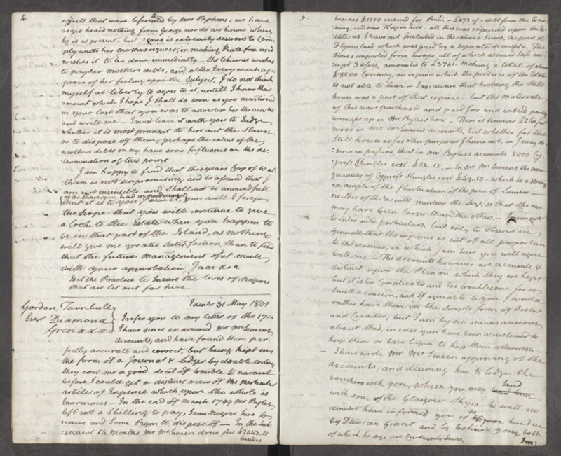 Letter book - George Home to Alexander McSween, St Georges. 31 May 1801 ...