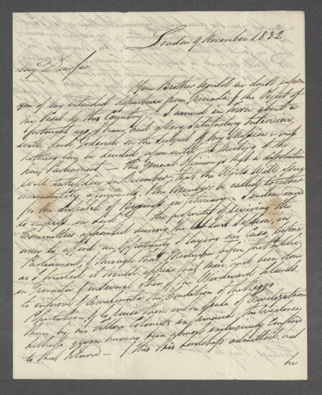 John Hoyes to William Foreman Home 9 November 1832 JH has returned to ...