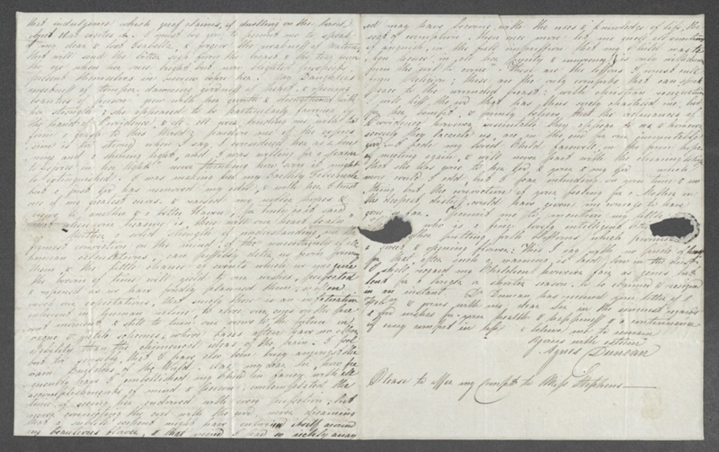 Letter - Agnes Duncan to George Home 29 March 1817 News of death of her ...