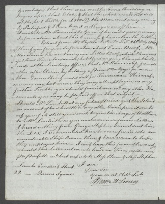 Letter - Alexander McSween (London) to George Home undated but received ...