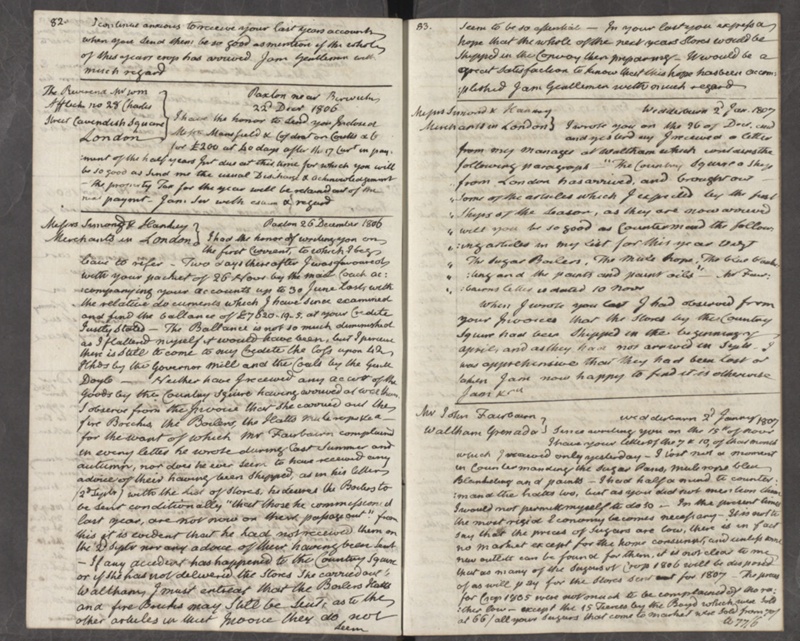 Letter Book - George Home to Messrs Simond and Hankey 26 December 1806 ...