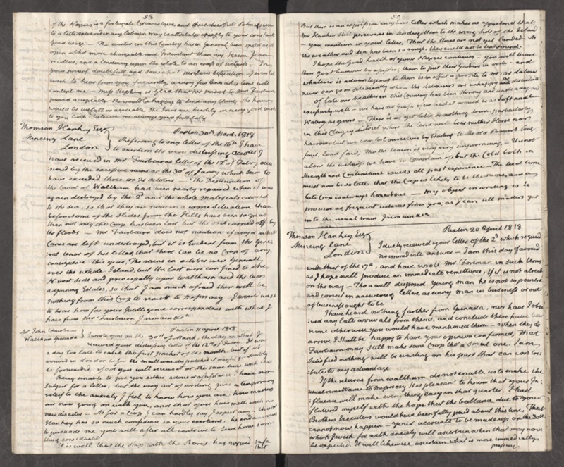 Letter Book - George Home to Thomson Hankey 30 March 1818 Newly ...