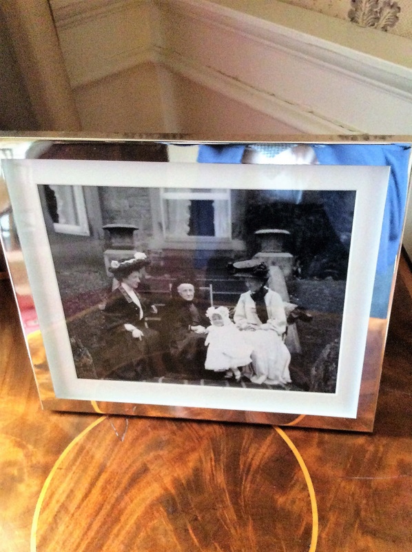 Silver framed photograph of Helen Milne Home as infant with family | eHive