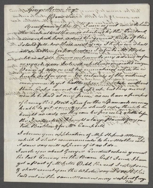 Alexander McSween to George Home 7th August 1798 ; Alexander McSween ...