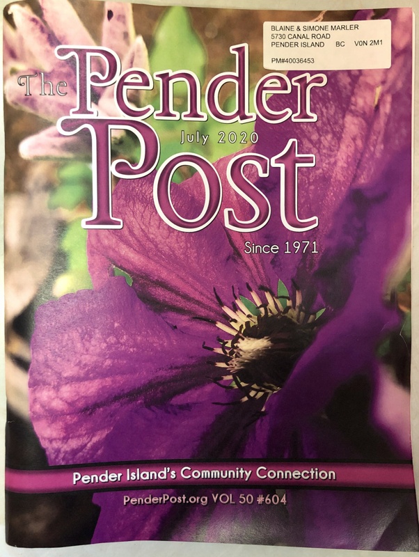 The Pender Post, July 2020; Pender Post Society; 2020; 020.0141.0392 ...