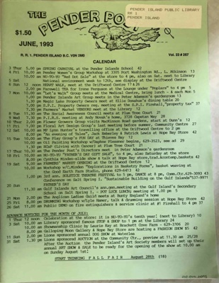 The Pender Post, June 1993; Pender Post Society; 1993; 020.0141.0095 ...