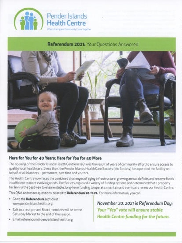 PI Health Centre Referendum Information Booklet; Pender Islands Health ...