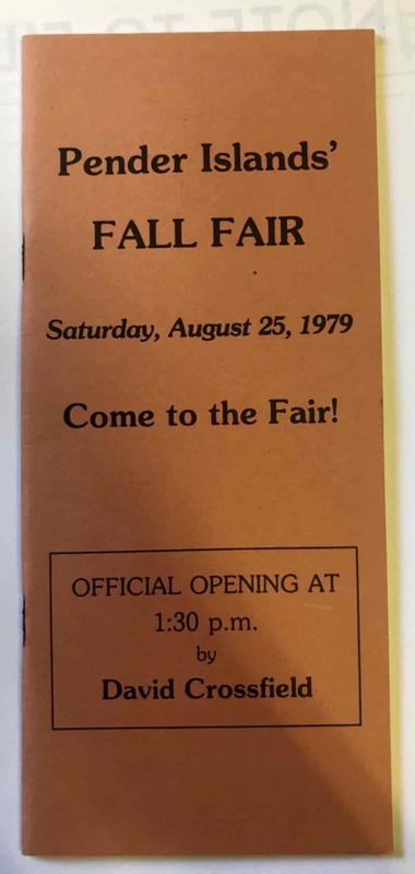 Pender Islands' Fall Fair Brochure, 1979.; Pender Islands Fall Fair ...