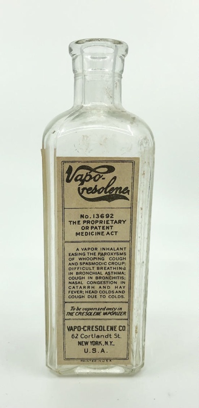 Vapo Cresolene Bottle; Vapo-Cresolene Co.; July 23rd, 1895; 023.0180. ...