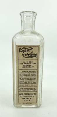 Vapo Cresolene Bottle; Vapo-Cresolene Co.; July 23rd, 1895; 023.0180. ...