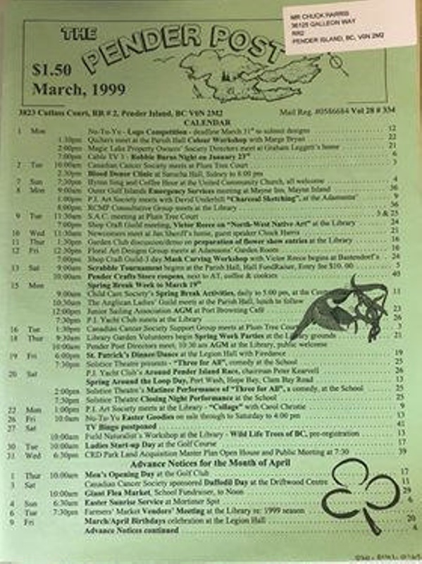 The Pender Post, March 1999; Pender Post Society; 1999; 020.0141.0165 ...