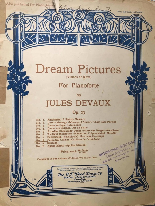 Dream Pictures (Visions de Rêve) For Pianoforte ; Jules Devaux; 020. ...