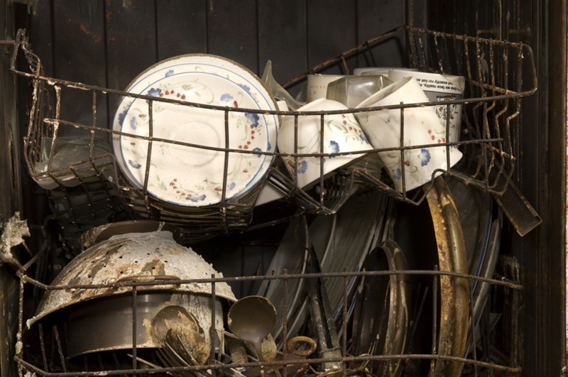 Dishwasher, fire damaged; manufactured by Miele; c.1990, damaged 18 ...