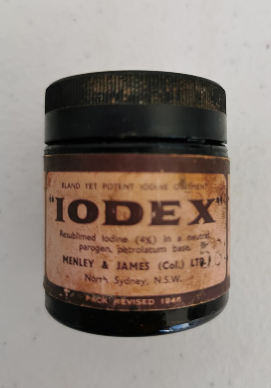 "Iodex" Ointment Bottle; Menley & James Ltd; 1950s; FHR_01218 | eHive