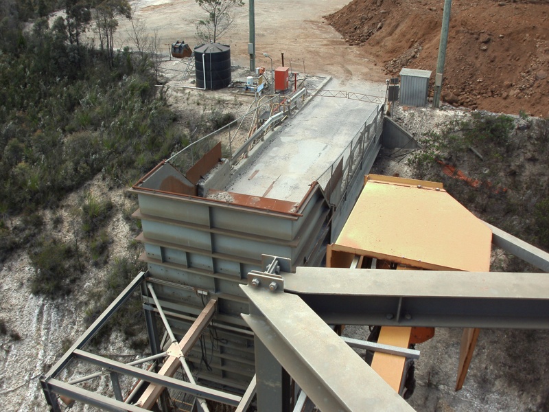 Ore pad and hopper, processing plant, Beaconsfield Gold Mine; Clark ...