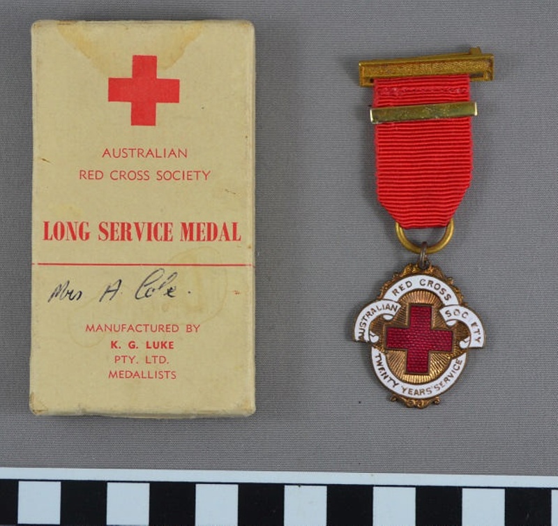 Medal, twenty years of service, Australian Red Cross Society; KG Luke ...