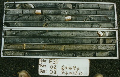 Core samples from bore hole E30; unknown; 1997; BMHC_16271_29_1 | eHive