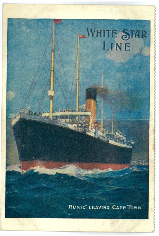 White Star Line. "Runic" leaving Cape Town; c. 1911; BMHC_14384 | eHive