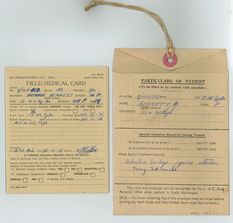 Field medical card; Australian Army; 26-10-1956; BMHC_14617 | eHive