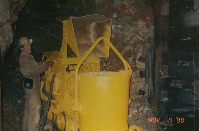 Graham Mahoney operating EIMCO 12B loader, Beaconsfield gold mine ...