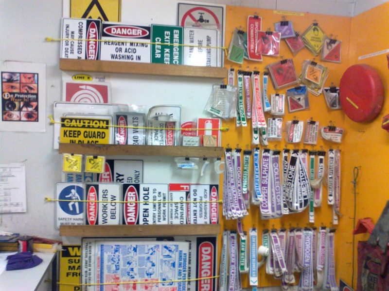 Safety signage, Beaconsfield Gold Mine processing plant; Clark, Cyril ...