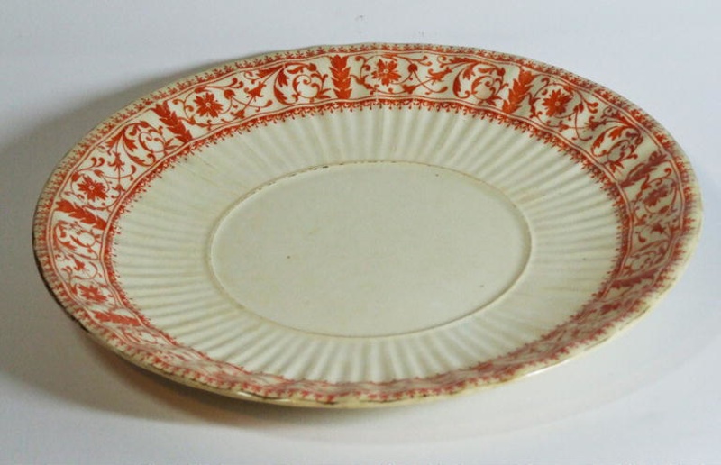 Dinner plate, cream/red china; [1910-1920]; 981.1.119 | eHive