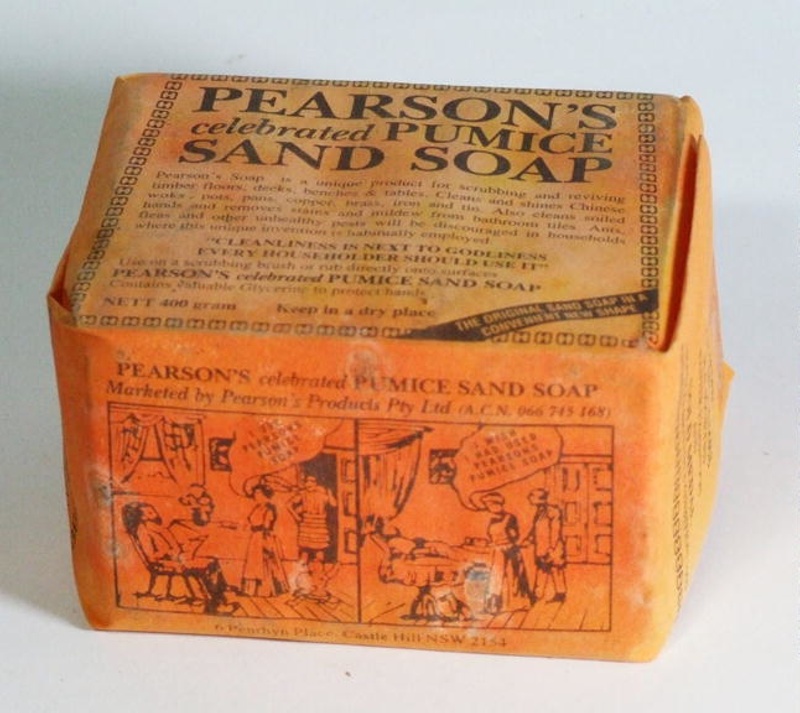 Soap box, Pearson's Pumice Sand Soap; Pearson's Products Pty Ltd; 2014. ...