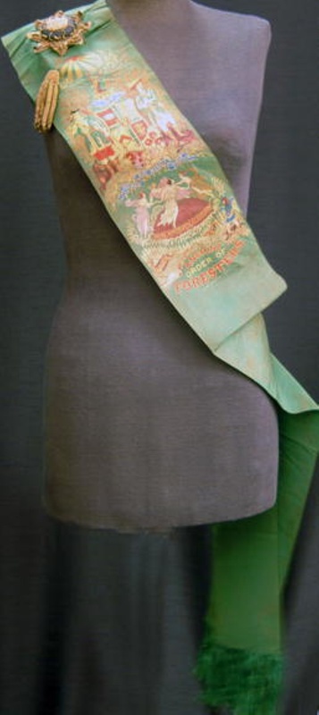 Sash, Ancient Order of Foresters, silk; Kenning; c. 1840; 97.158 | eHive
