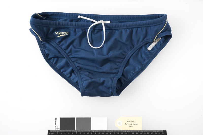 Swimming trunks, mens, blue nylon; Speedo; [2005-2010]; 2014.268.1 | eHive