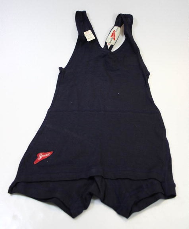 Swimsuit, mens, Speedo, navy cotton; Speedo; [1935-1950]; 2014.89.1 | eHive
