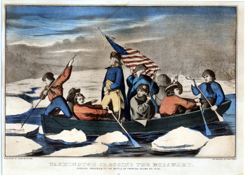 Washington Crossing the Delaware. Evening Previous to the Battle of ...