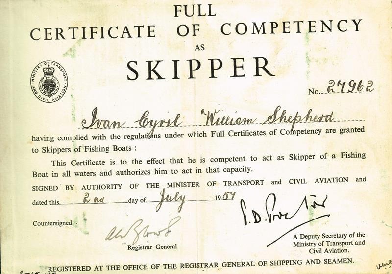 Skipper Competency certificate; LOWMS:2015.118 | eHive