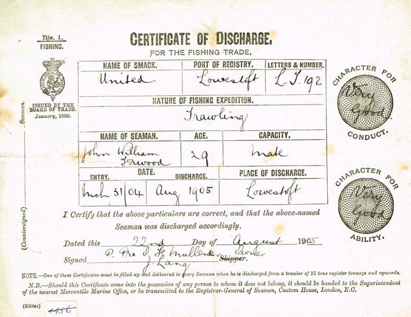 Discharge certificate; LOWMS:2015.076 | eHive